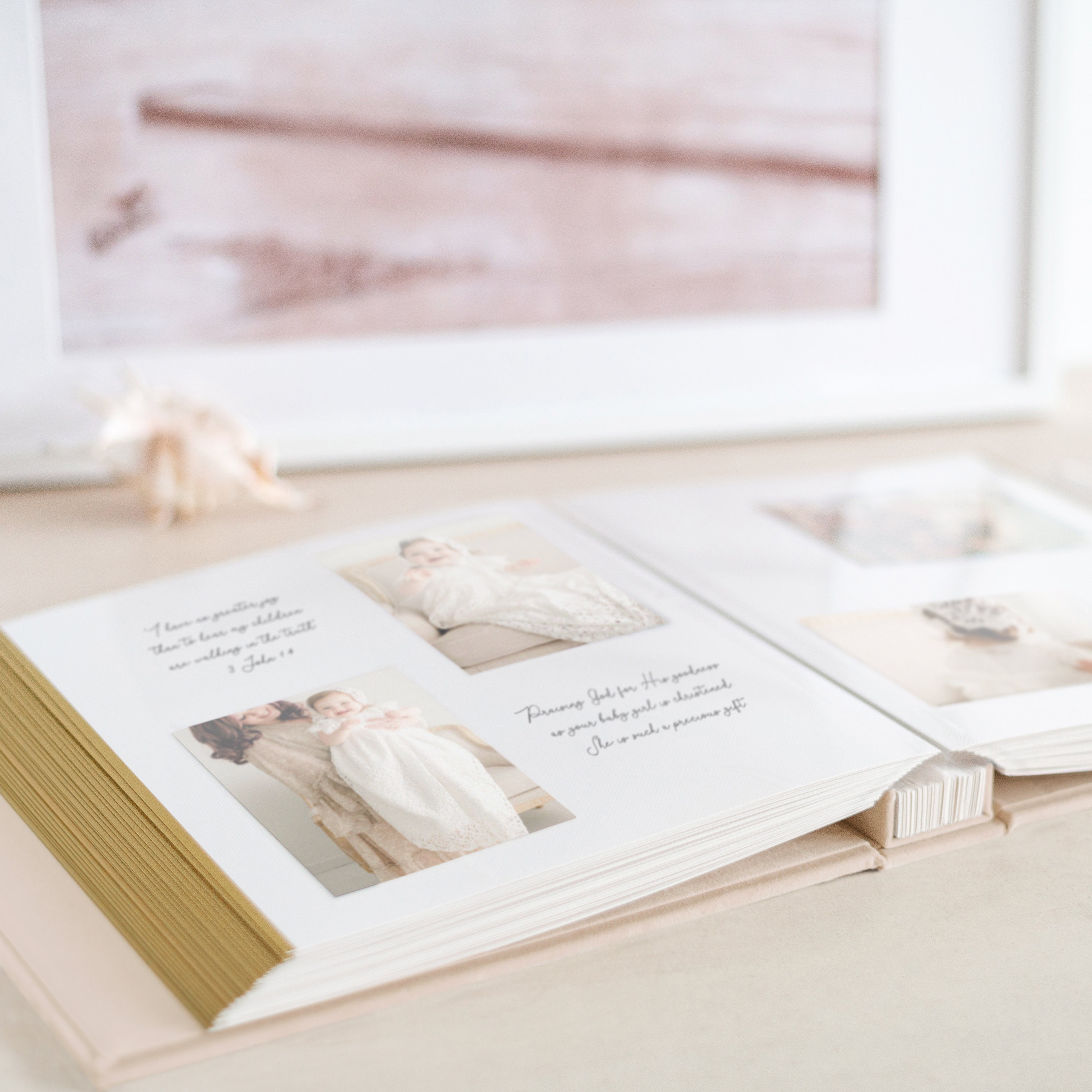 Personalized Baby Baptism Memory Album With Photo Window | Velvet Photo ...