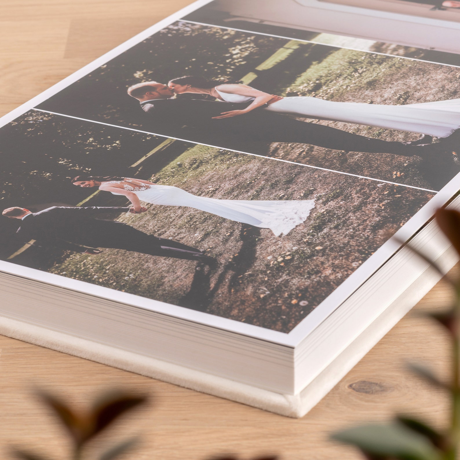 Lay Flat Wedding Photo Album Personalized With Gold Foil, Velvet Flush ...