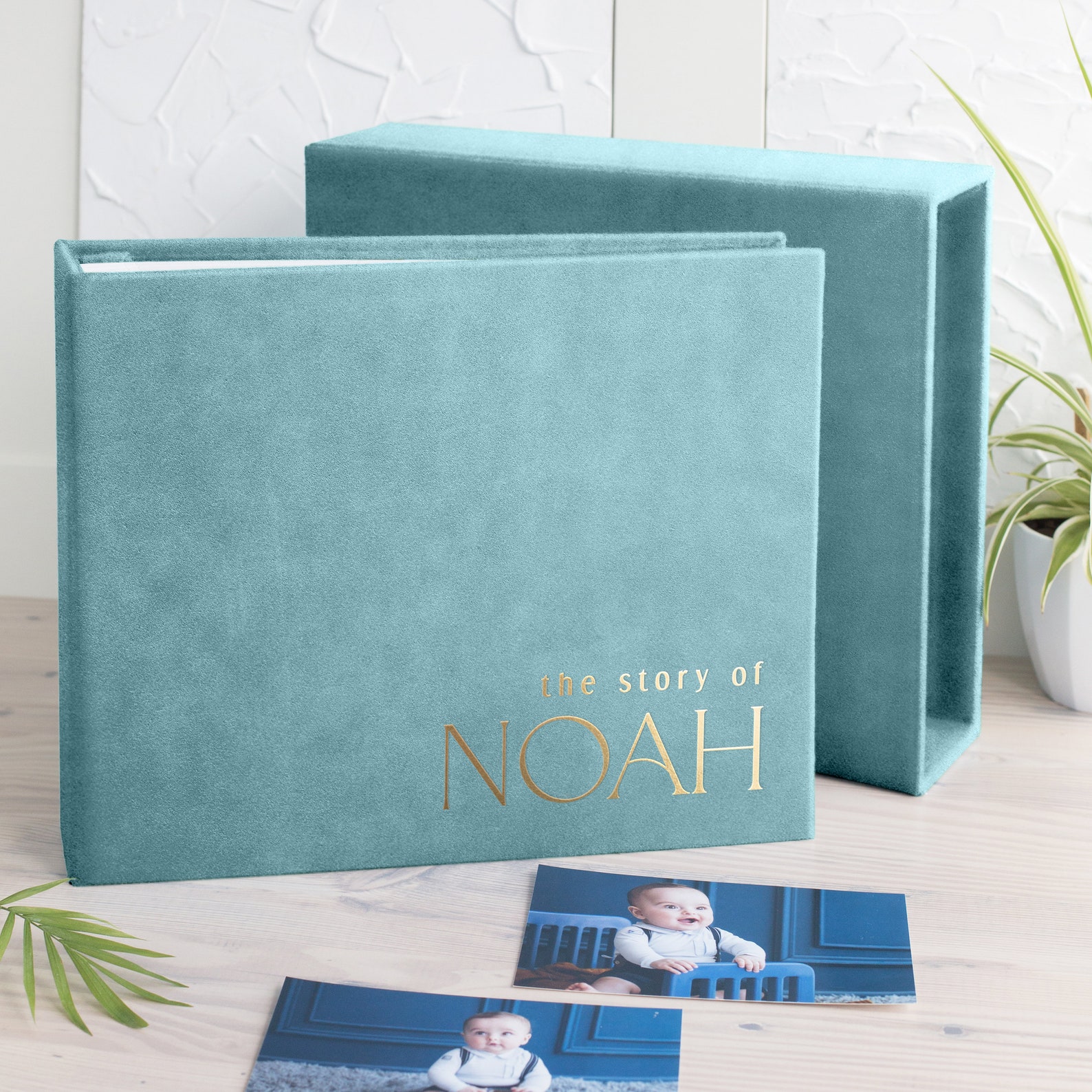 First Year Baby Memory Book, Personalized Baby Album, Modern Baby ...