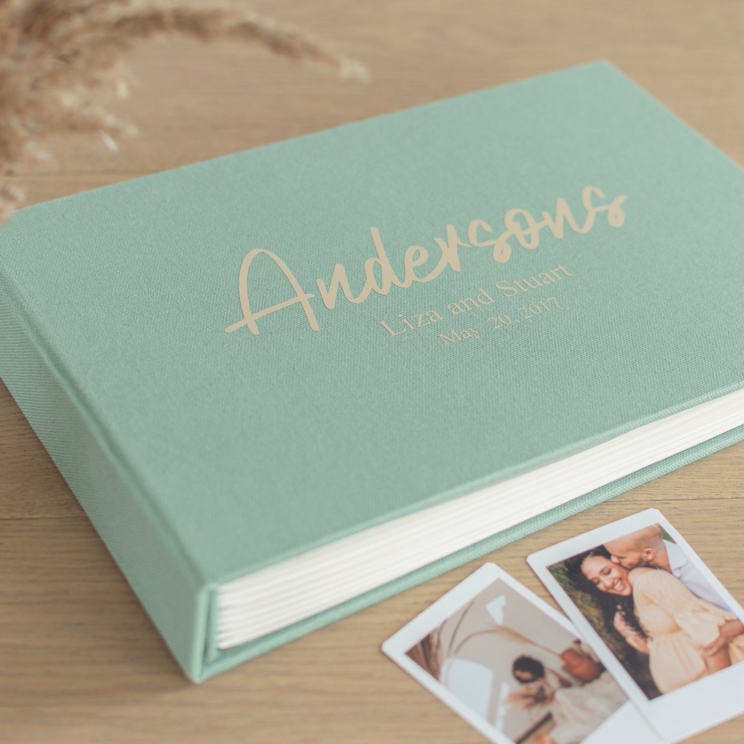 Wedding Guest Book, Green Photo Album for All Photo Sizes, Personalized ...