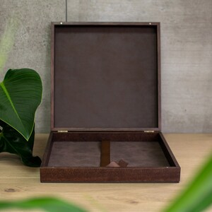 Brown Wooden Clamshell Box, Photo Album Box, Luxury Keepsake Box ...