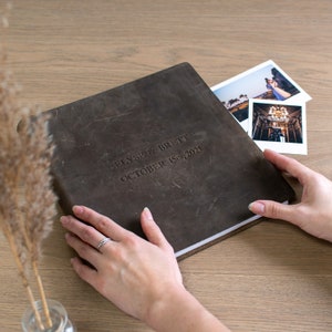 Rustic Leather Album, Leather Scrapbook Album, Vintage Leather Photo ...