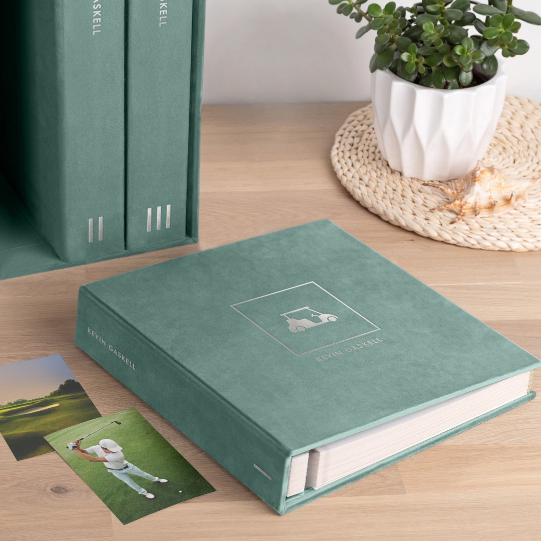 Personalized Golf Lover Photo Album, Velvet XL Self Adhesive Scrapbook ...