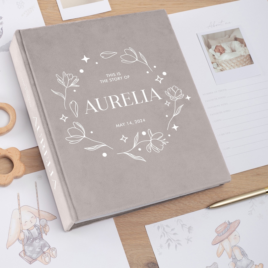 Personalized Baby Memory Book | First 5 Years Photo Album | Modern Baby ...