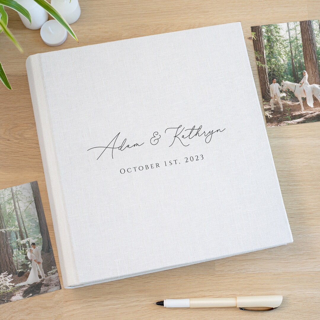 Personalized Wedding Photo Album | Linen Scrapbook Album | Large ...