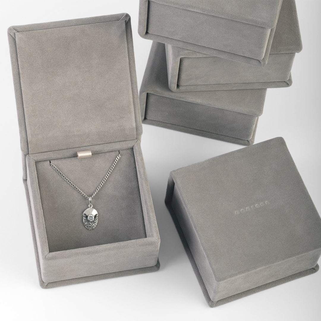 Necklace Box With Embossed Personalization, Suede or Velvet ...