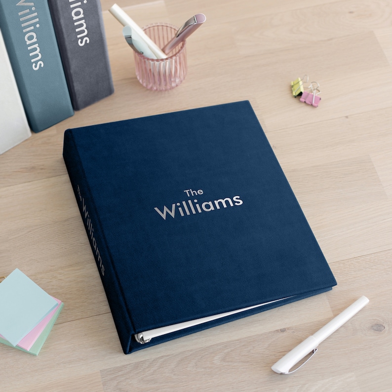 Velvet Ring Binder With 2-3-4 Rings + Case | Ring Binder and Slipcase ...