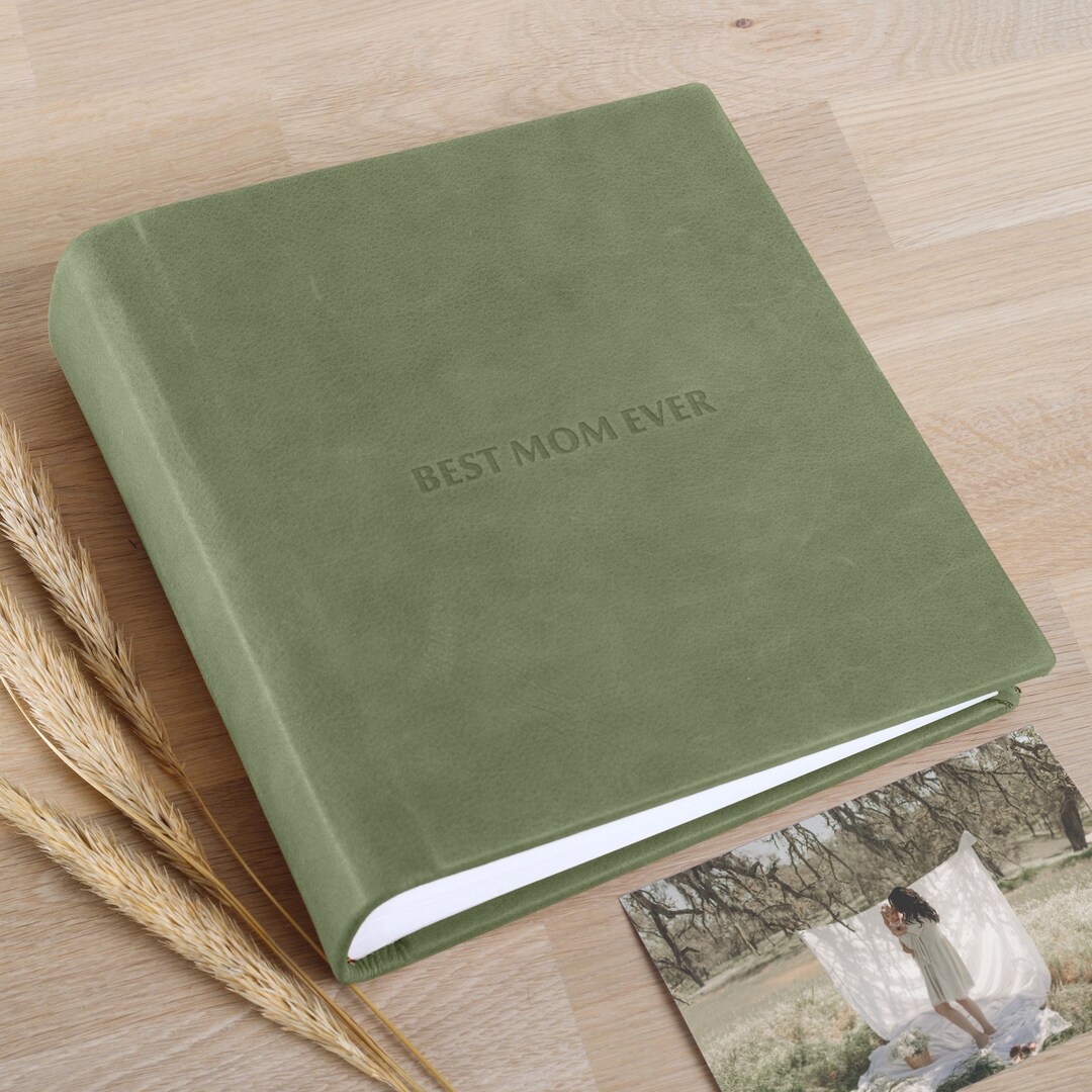 Leather Photo Album for Mom| Personalized Memory Book - Mother's Day ...