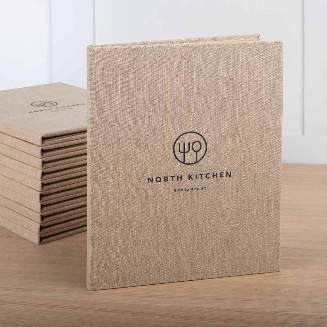 Personalized Menu Covers With Elastic Band | Custom Linen Menu Holders ...