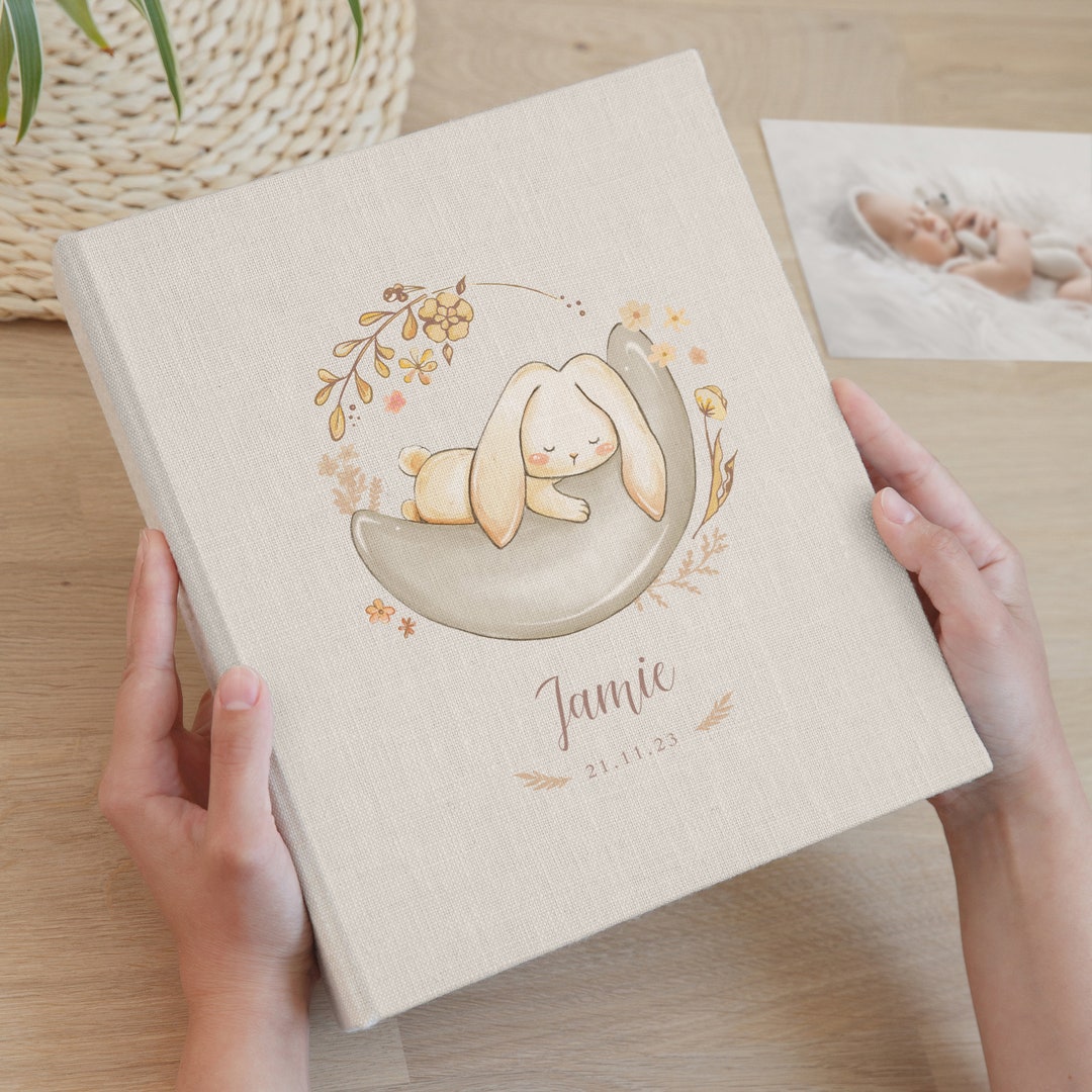 Personalized Baby Photo Album With Sleeves for 40-400 4x6 or 5x7 Photos ...