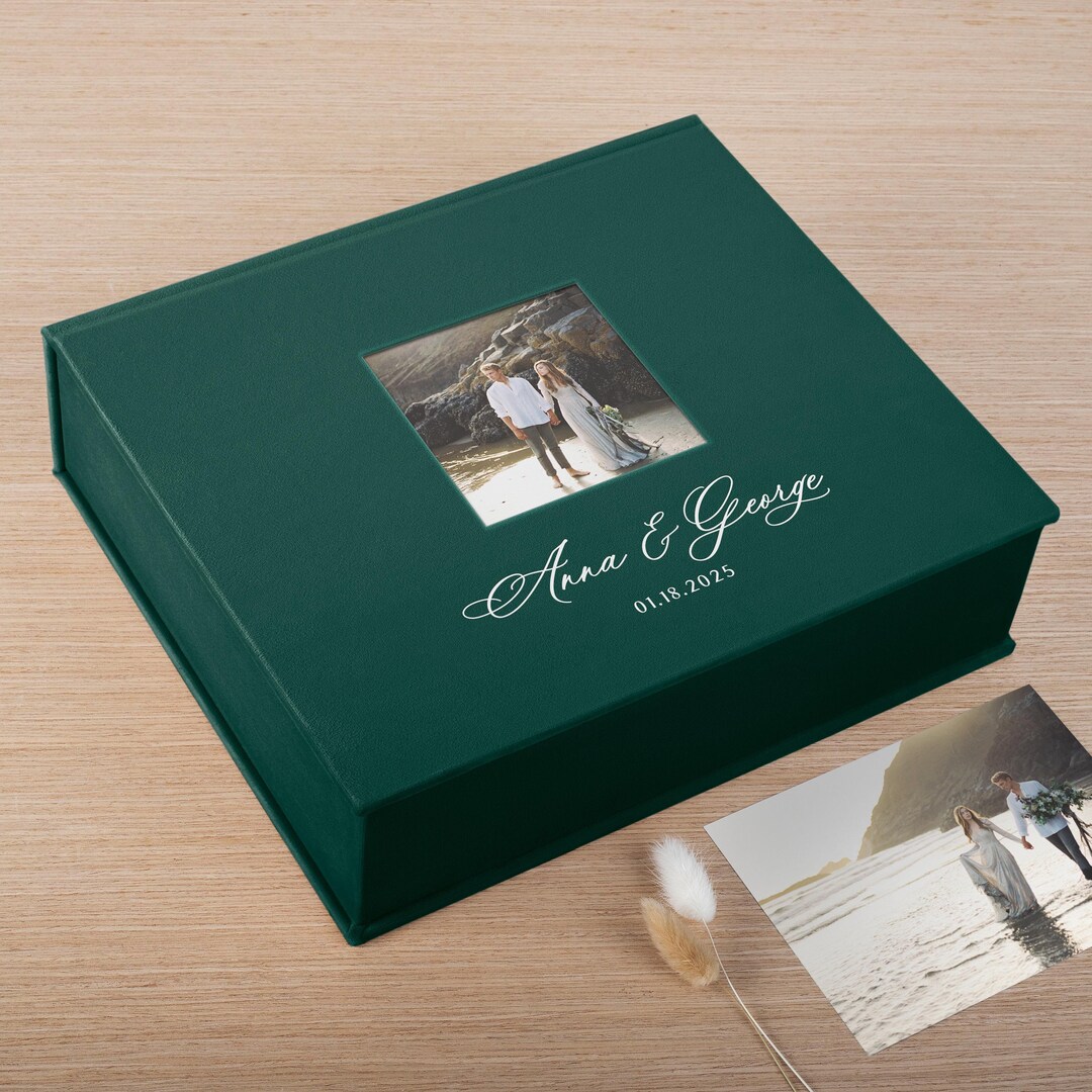 Personalized Wedding Keepsake Box With Photo Window | Custom Bridal ...