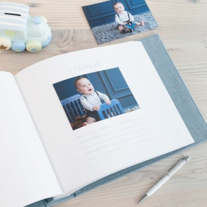 Personalized Baby Memory Book, Baby Boy Photo Album, Baby Girl First ...