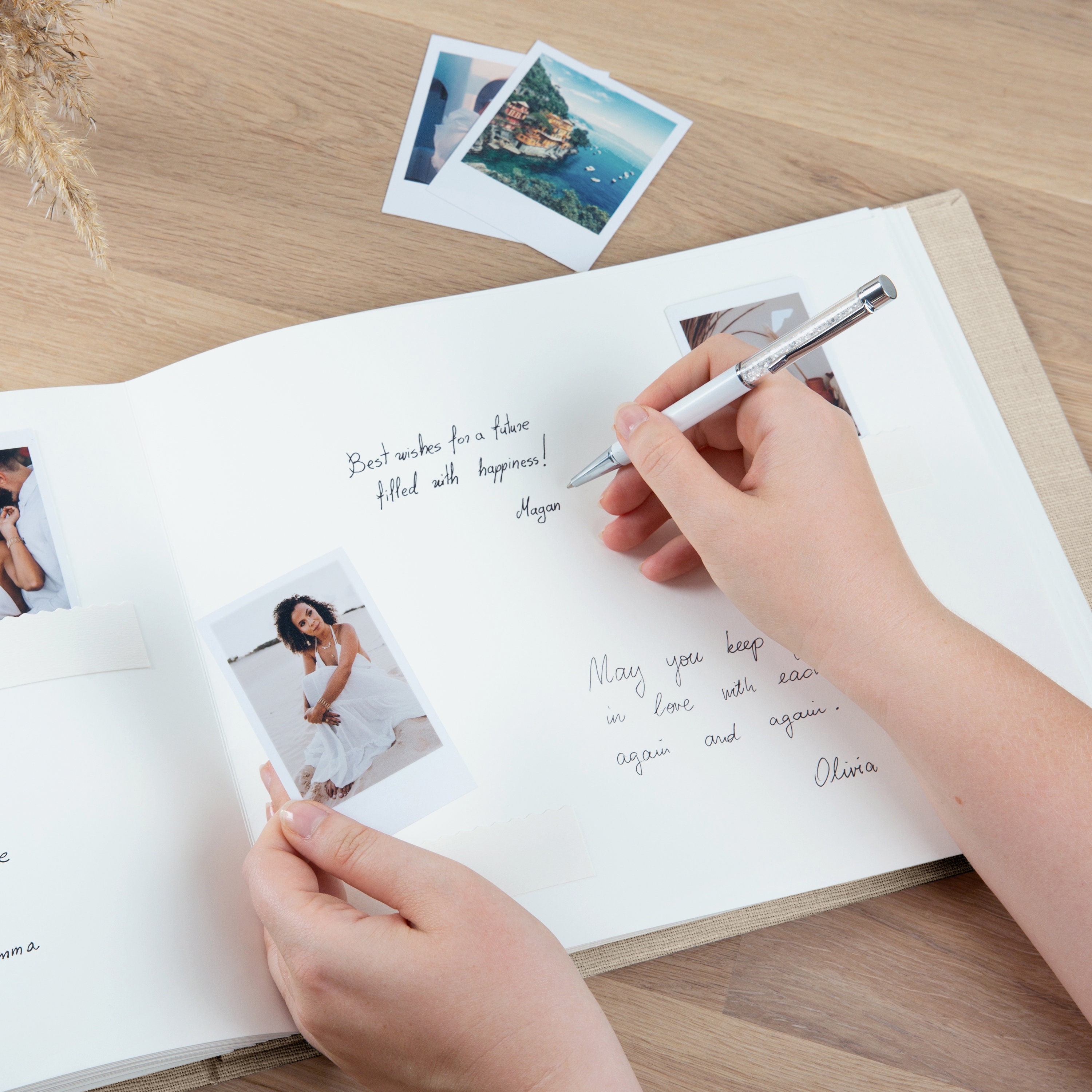Wedding Guest Book Alternative, Instax Mini Wide Square Album, Linen ...