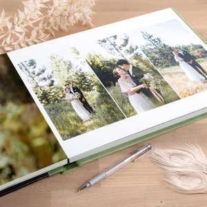 Leather Wedding Photo Album With Glass Cover | Luxury Lay Flat Photo ...