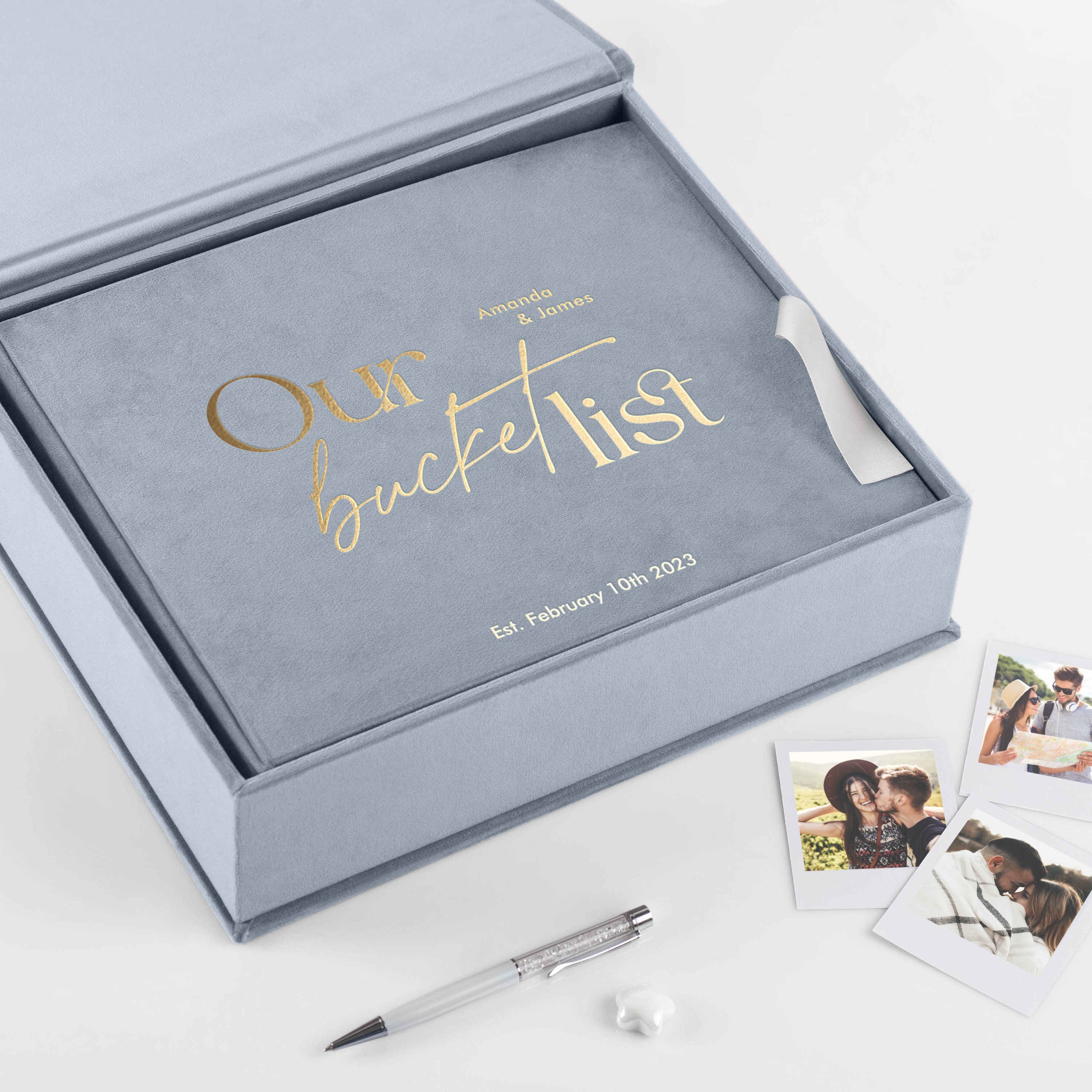 Personalized Bucket List Journal for Couples, Custom Adventure Book ...