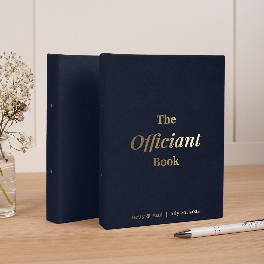 Personalized Wedding Officiant Book | Hard Cover Marriage Ceremony Book ...