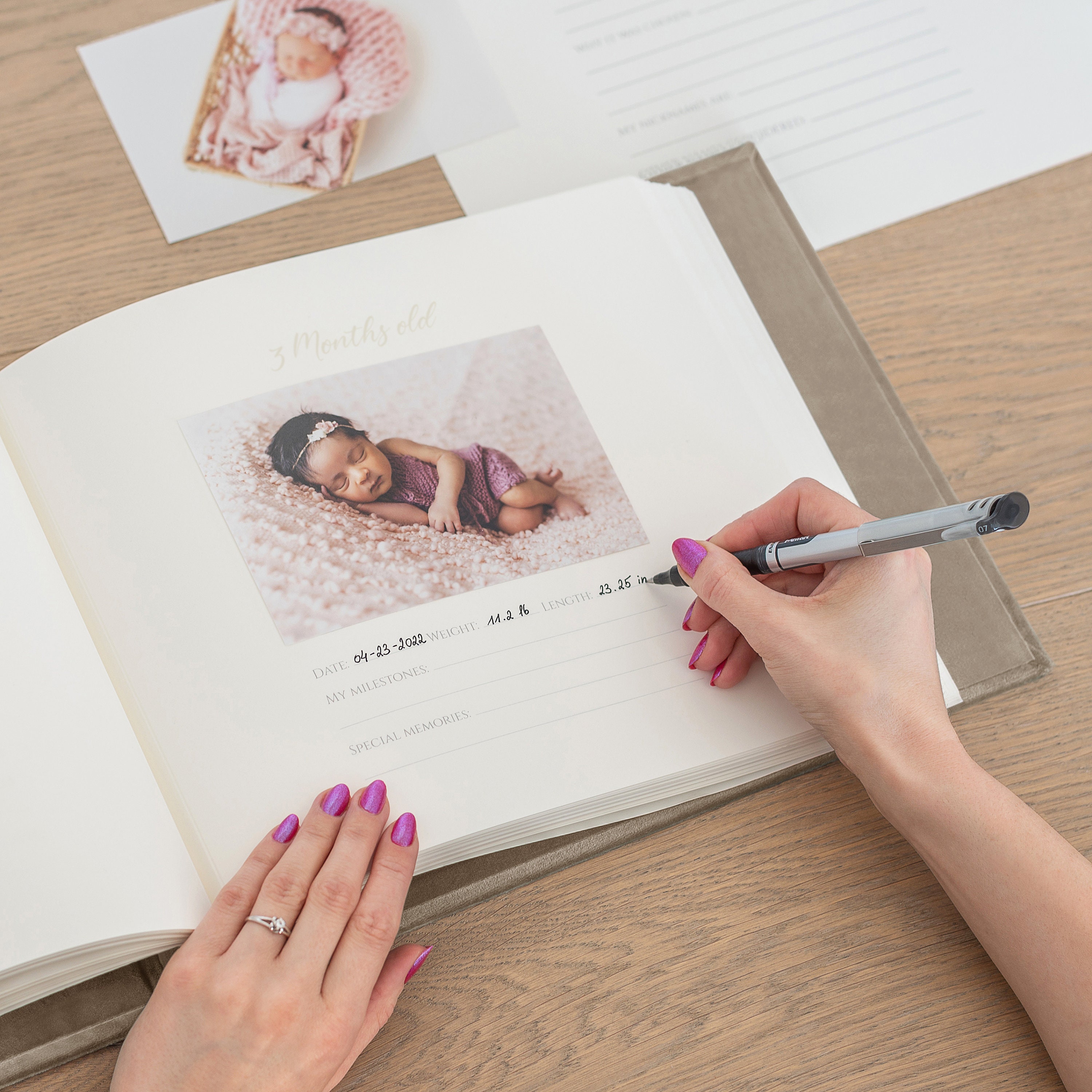 First Year Baby Memory Book Personalized Baby Album Modern - Etsy