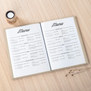 Personalized Menu Books | Custom Restaurant Menu Folders | Hard Cover ...