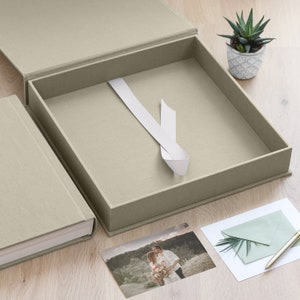 Wedding Keepsake Box, Personalized Linen Memory Box, Wedding Photo ...