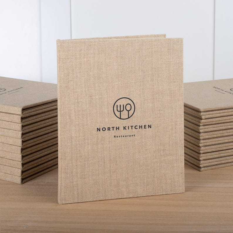 Personalized Menu Covers With Elastic Band | Custom Linen Menu Holders ...