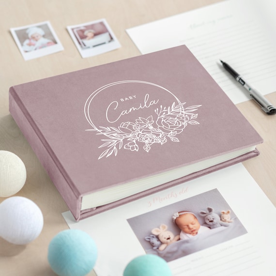 First Year Baby Memory Book Personalized Blush Pink Baby - Etsy
