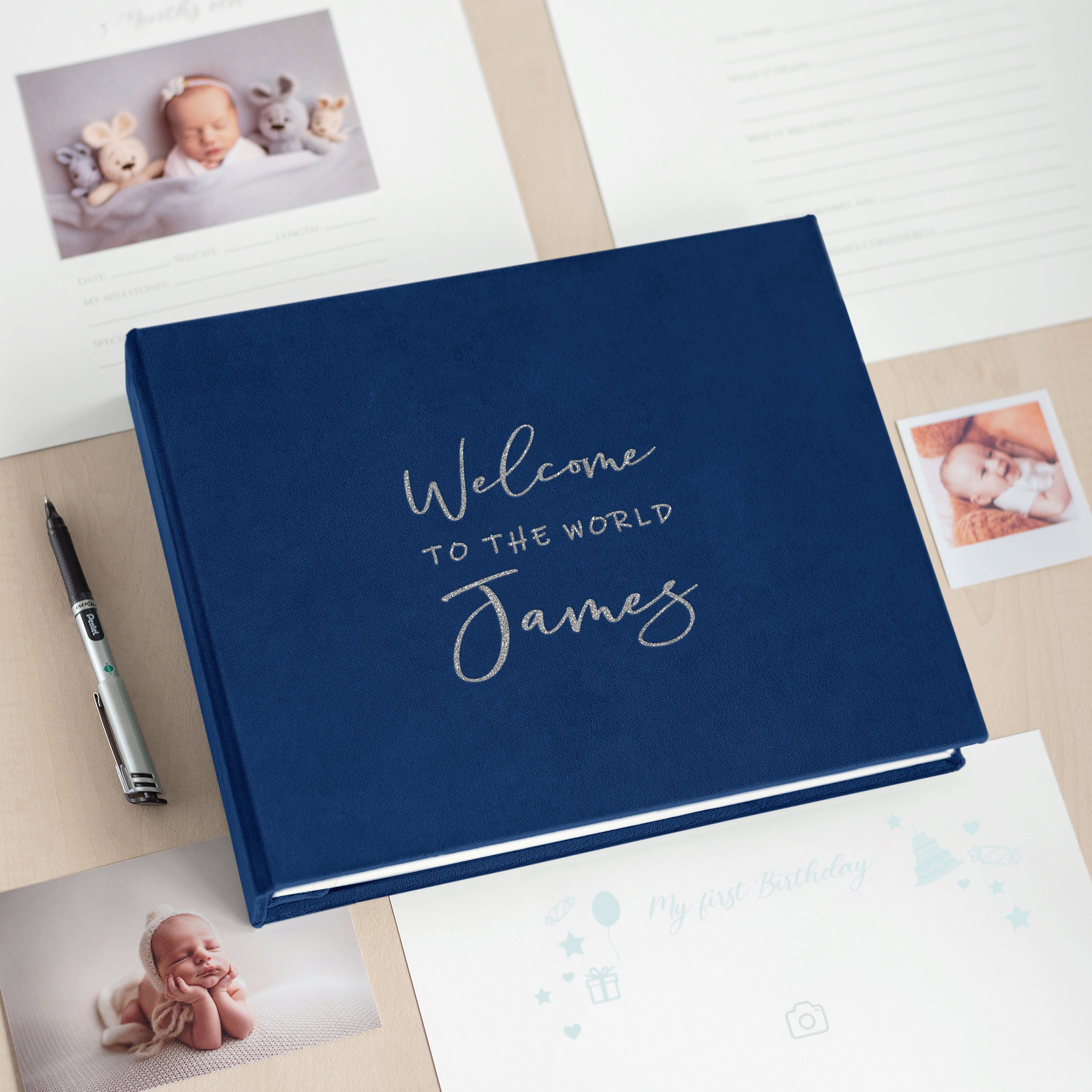 First Year Baby Memory Book Personalized Baby Album Modern - Etsy