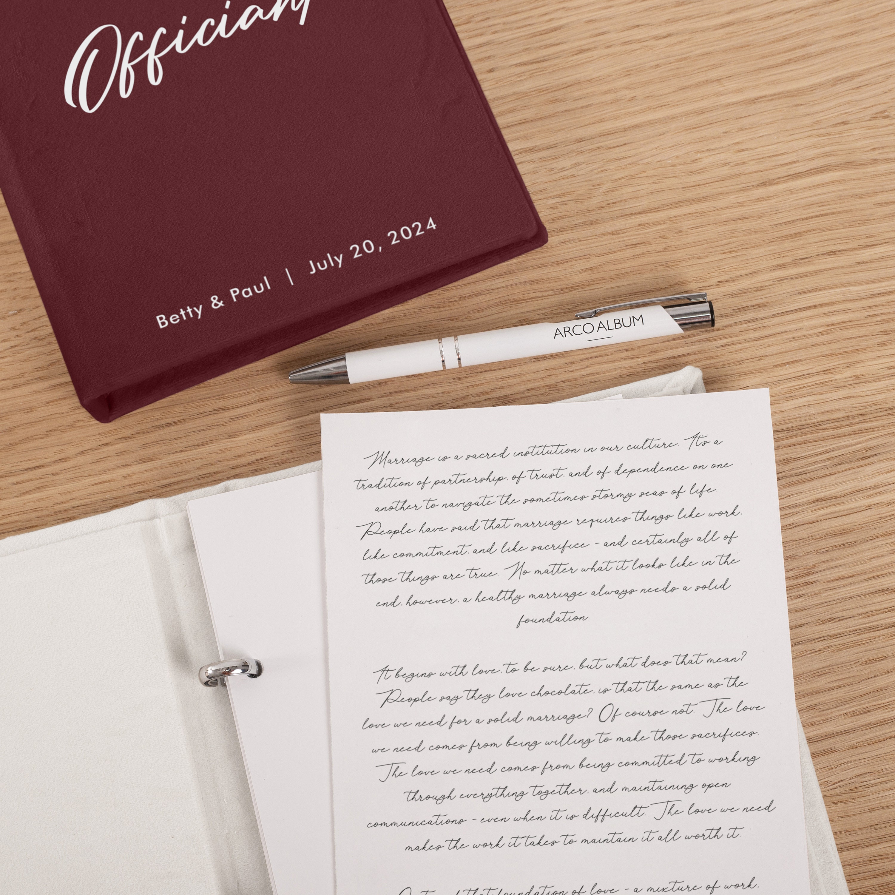 Custom Wedding Ceremony Book | Personalized Marriage Book | Hard Cover ...