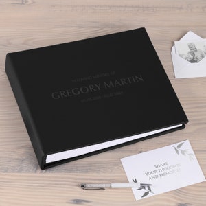 Personalized Memorial Condolence Book | Custom Remembrance Keepsake ...
