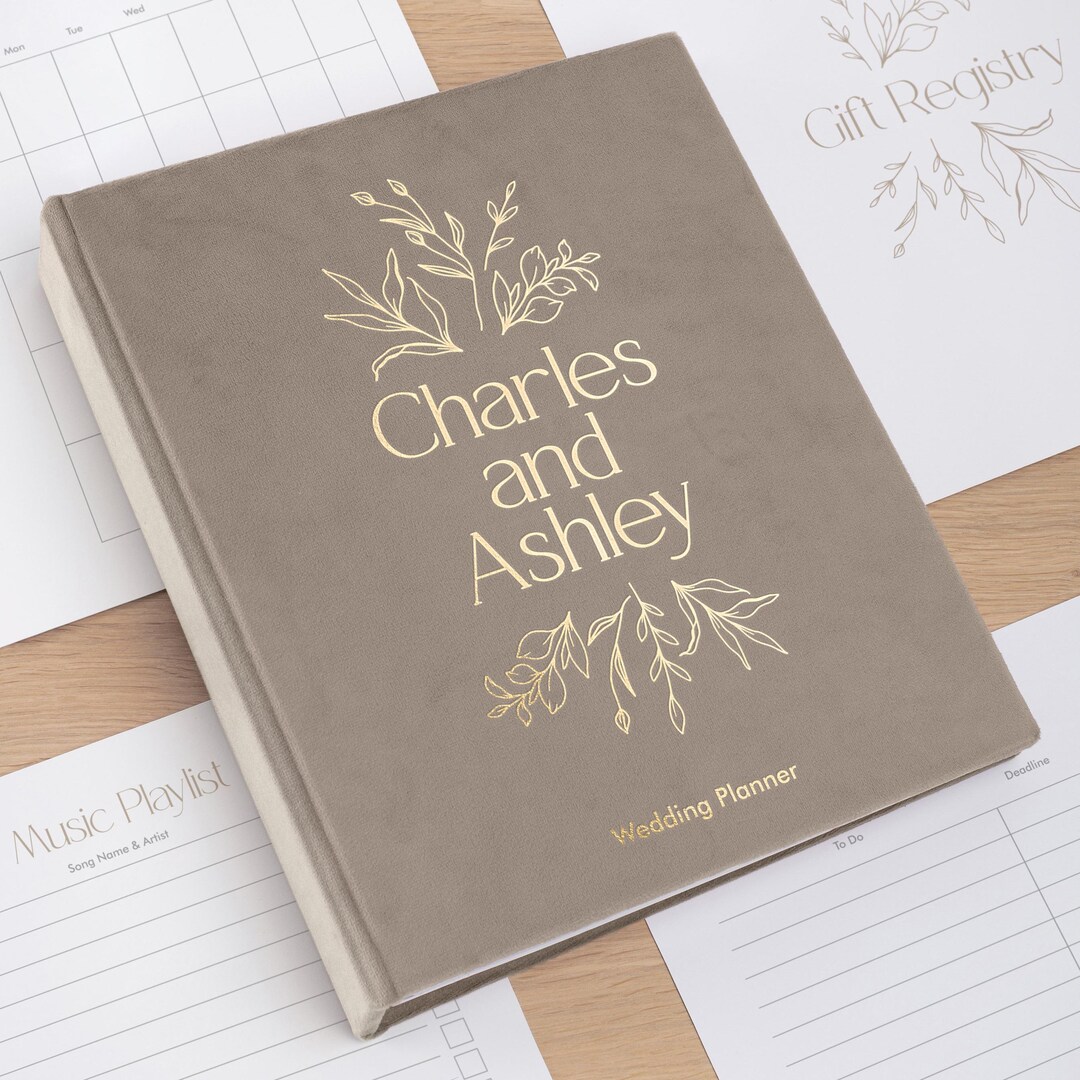 Velvet Wedding Planer Notebook | Personalized Wedding Planning Book ...