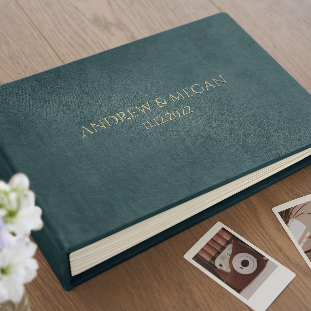 Wedding Guest Book, Velvet Photo Album for All Instax Film Sizes Mini ...