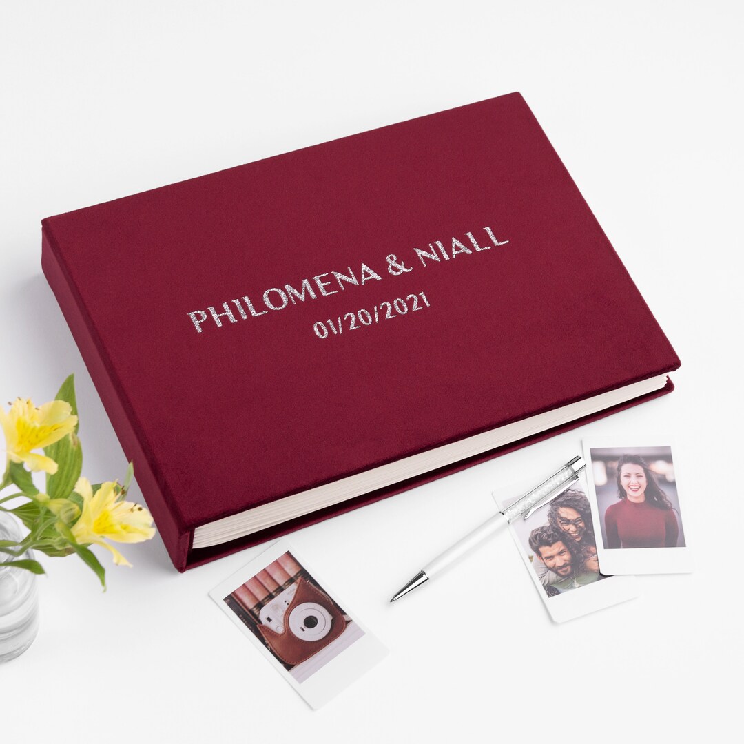 Hochzeits-Gästebuch, Samt-Fotoalbum für alle Instax Filmgrößen Mini ...