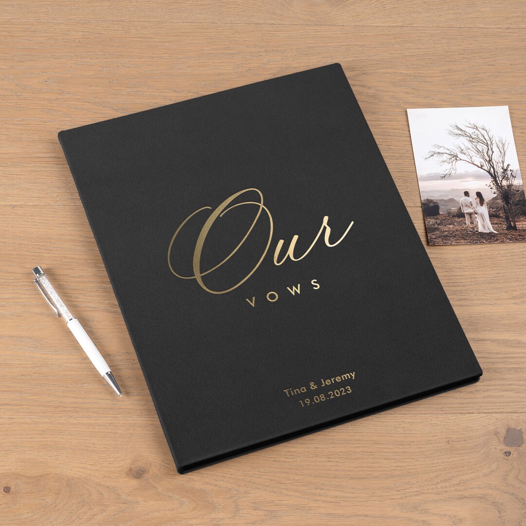 Large Personalized Wedding Vow Booklets, Custom Wedding Vow Books, Hard ...