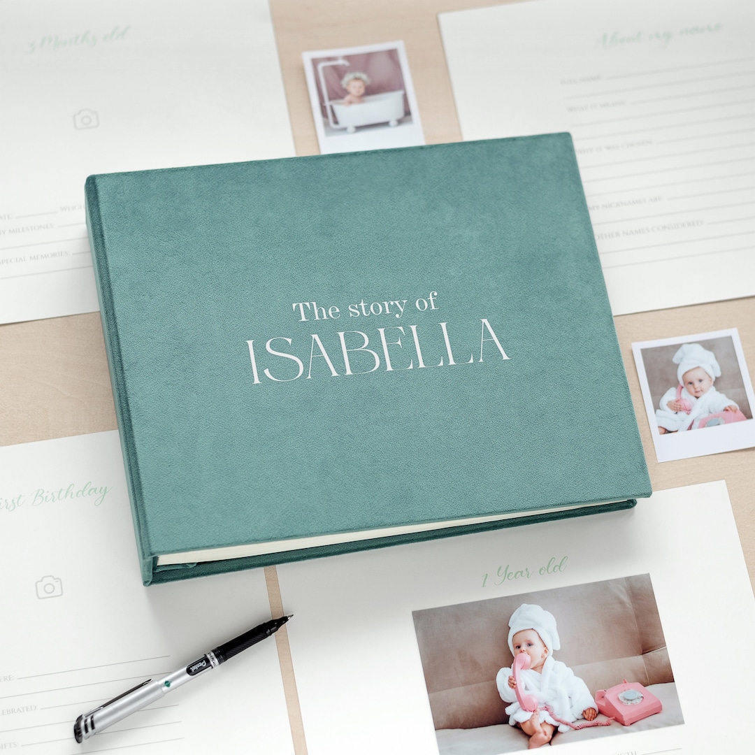 Modern Baby Album, Baby First Year - Five Year Journal, Gift for New ...