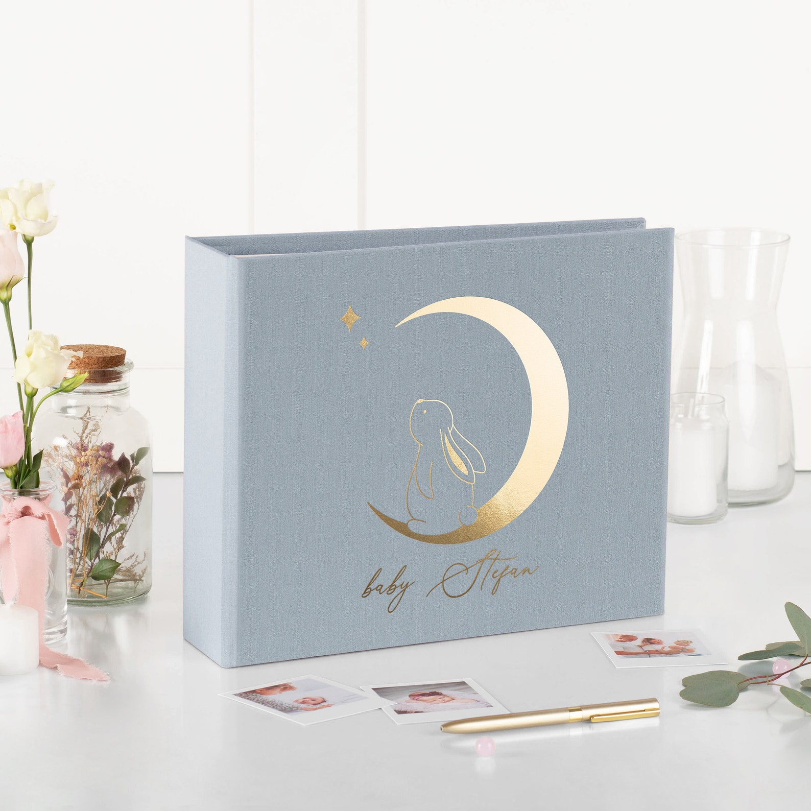 First Year Baby Boy Memory Book Gold Foil Personalized Baby - Etsy