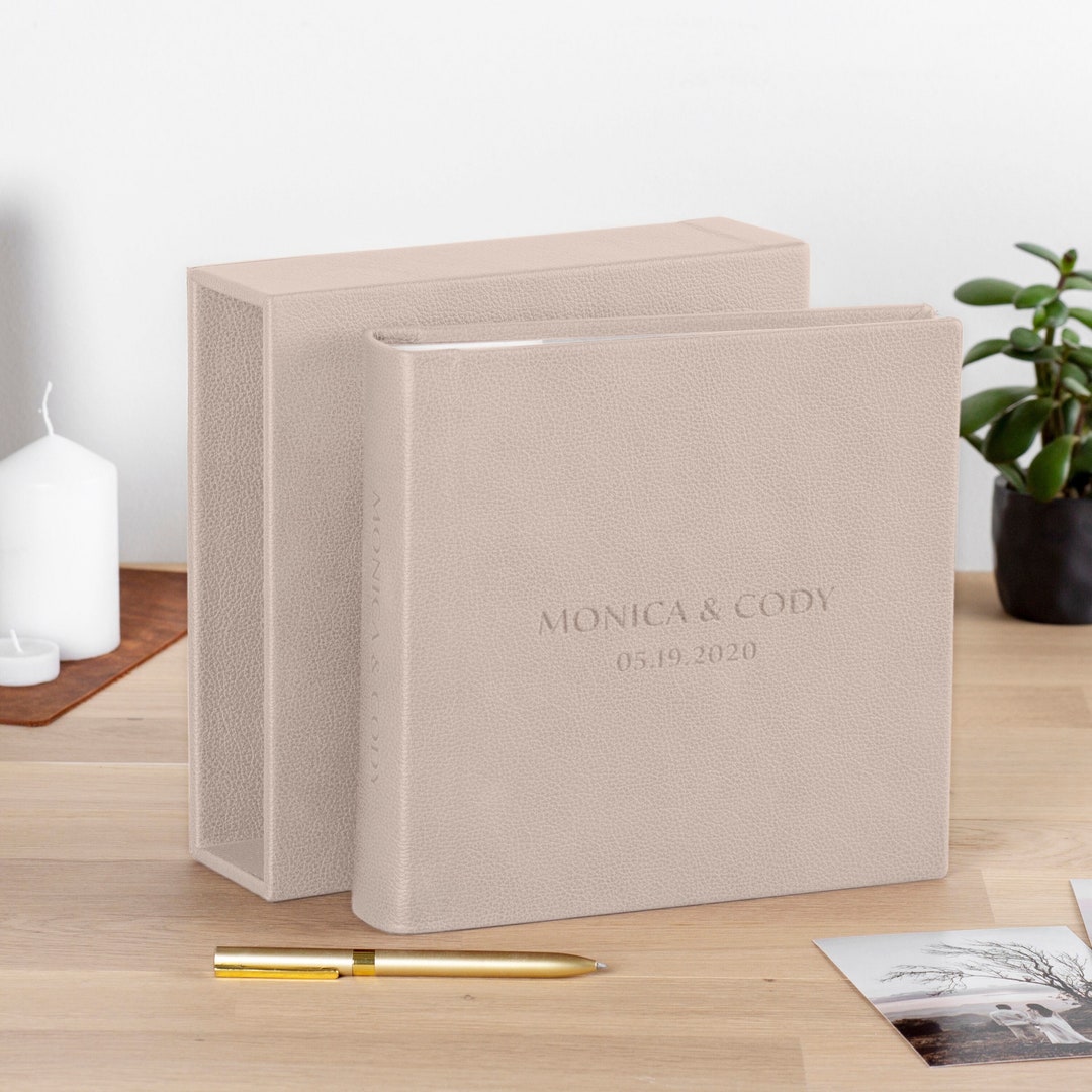 Large Traditional Book Bound Wedding Photo Album, Leather Anniversary ...