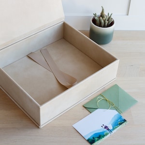 Personalized Wedding Keepsake Box in Eco Leather | Custom Memory Box ...