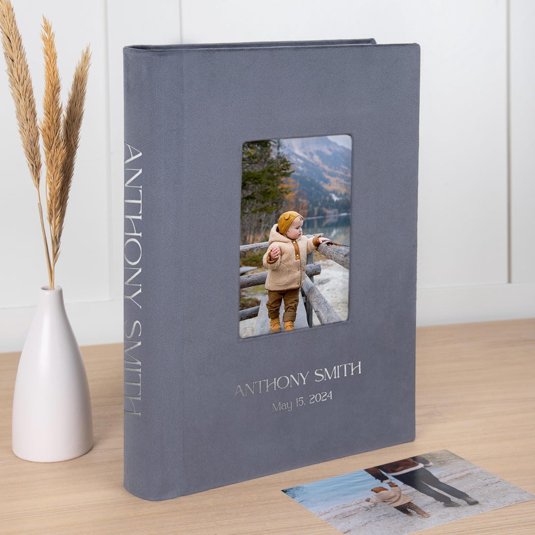 Personalized Baby Photo Album With Photo Window | Handcrafted Baby Slip ...