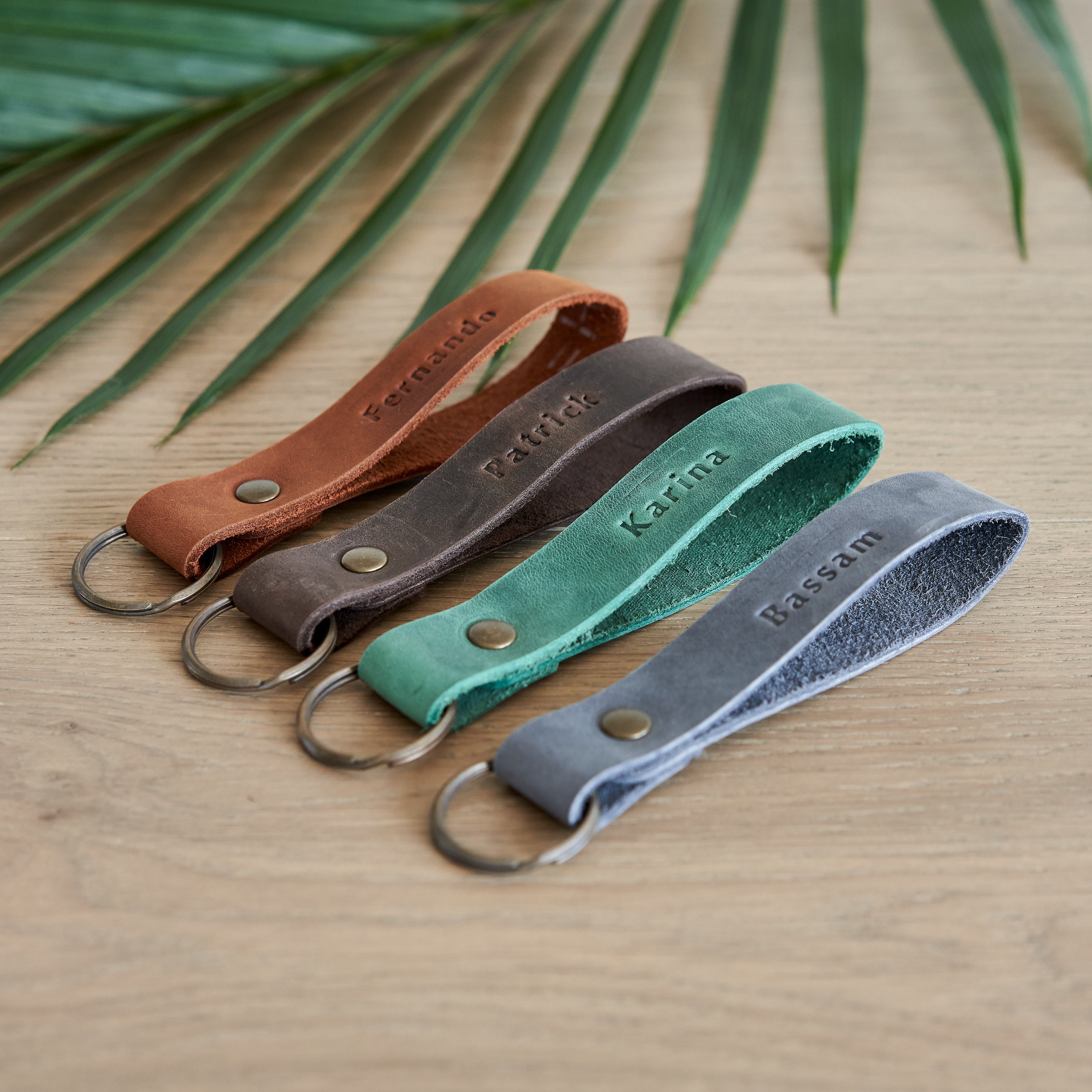 Personalized Leather Keychain, Custom Leather Keychain, Monogrammed ...