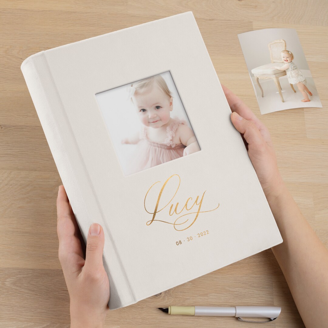 Personalized Baby Photo Album With Photo Window | Handcrafted Baby Slip ...