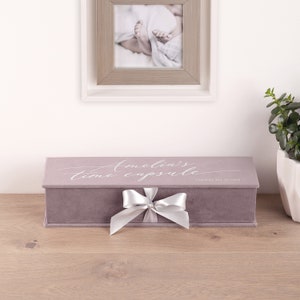 Baby Time Capsule Box, Baby Keepsake Box With Ribbon Closure, Large ...