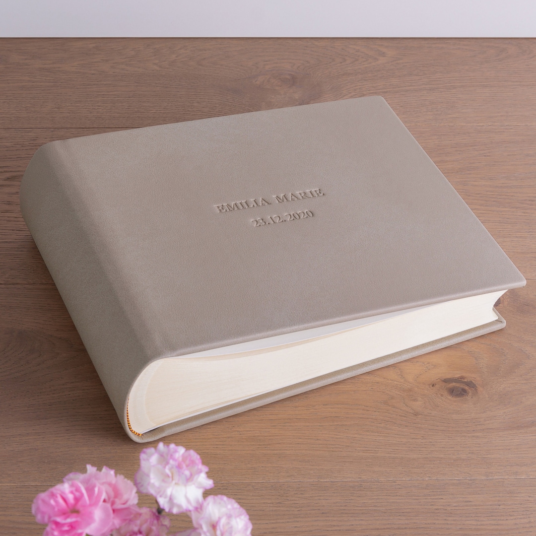 Large Traditional Book Bound Wedding Photo Album, Personalized ...