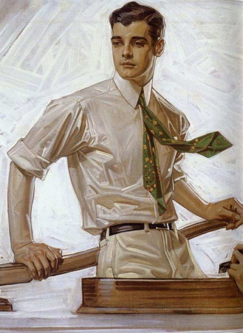 Male Painting, Male Art Print, Vintage Retro Art, Wall Art Decor, Rare ...