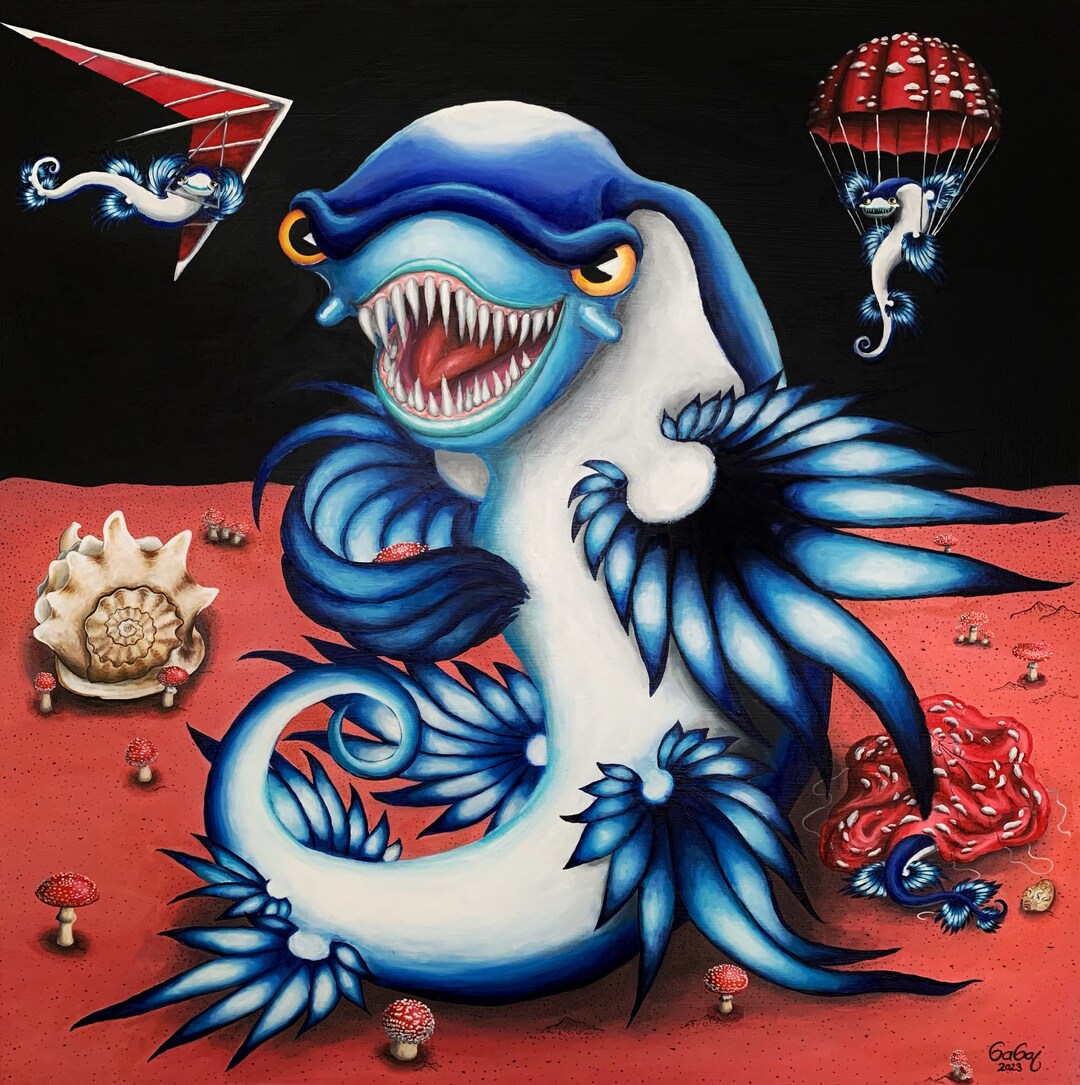 BLUE GLAUCUS MONSTERS, Sea Slug, Original Painting, Nudibranch, Sea ...