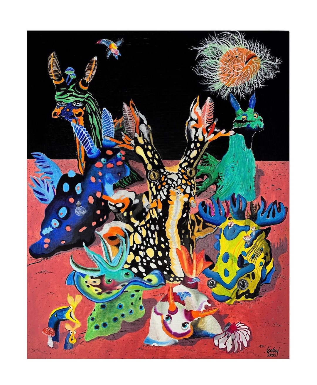 Sea Slug Monsters, Oil Painting, Weird Odd Creepy Scary Beautiful Art ...