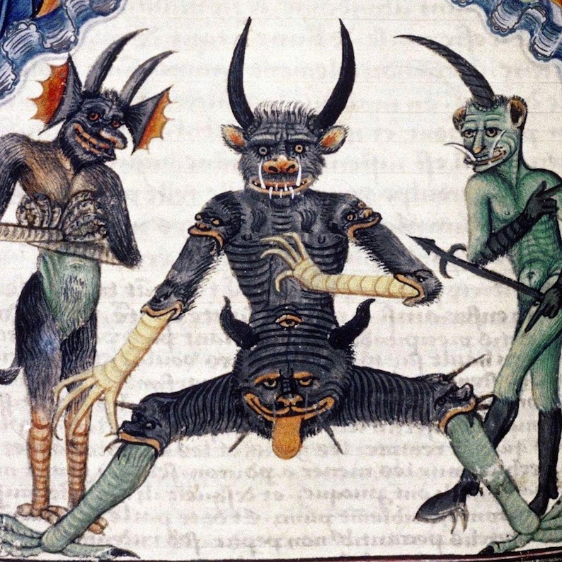 Satan Lucifer Devil Krampus Serpent Beelzebub Art Dark Gothic - Etsy
