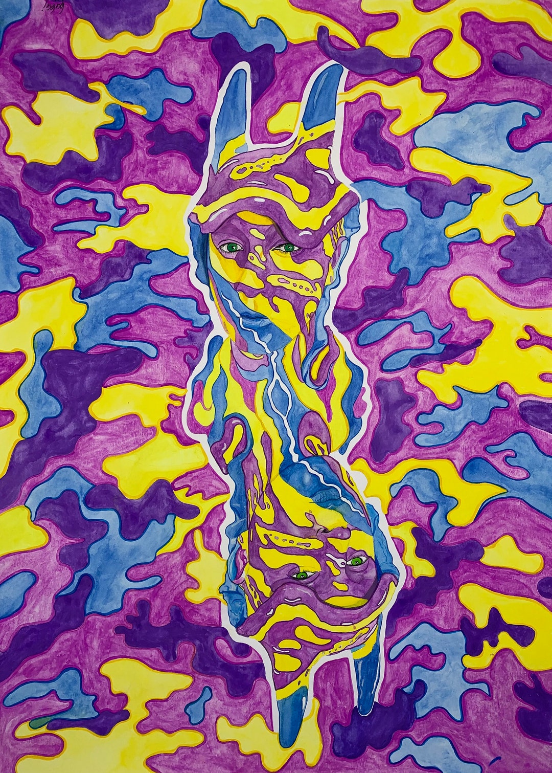 Sea Slug, Self-portrait, Nature, Psychedelic Painting, Original ...