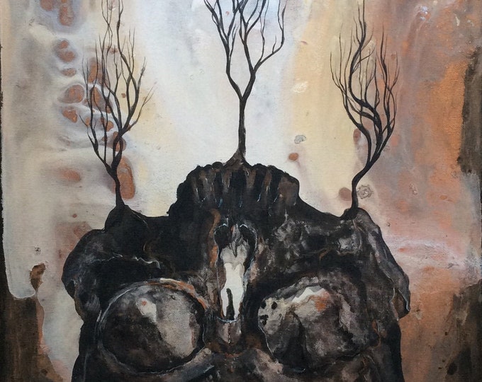 Living Death Original Canvas Painting Trees and Roots - Etsy