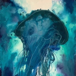 Forever Floating Digital Art Download Luminous Jellyfish - Etsy