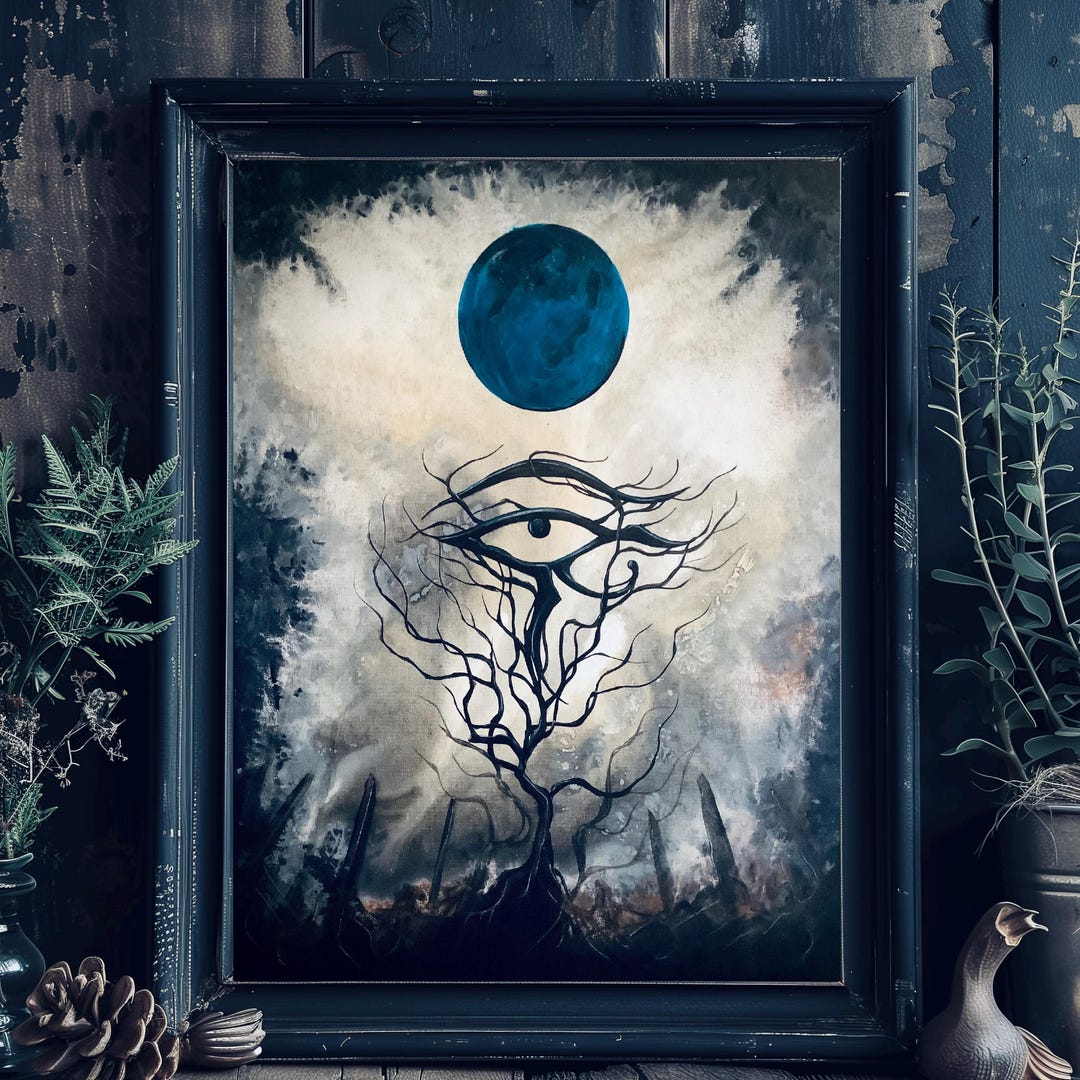 The All Seer - Printable Art - Dark Egyptian Symbol Woven Into Tree ...
