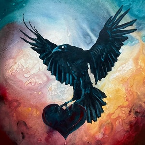 Soul of the Raven - Four Shadowy Art Prints - Haunting, Surreal Ravens ...